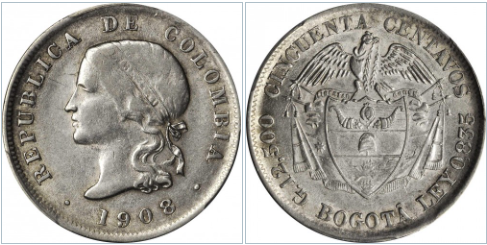 M382 Moneda de 50 centavos 1908 y sus variedades – Guia Billetes y ...